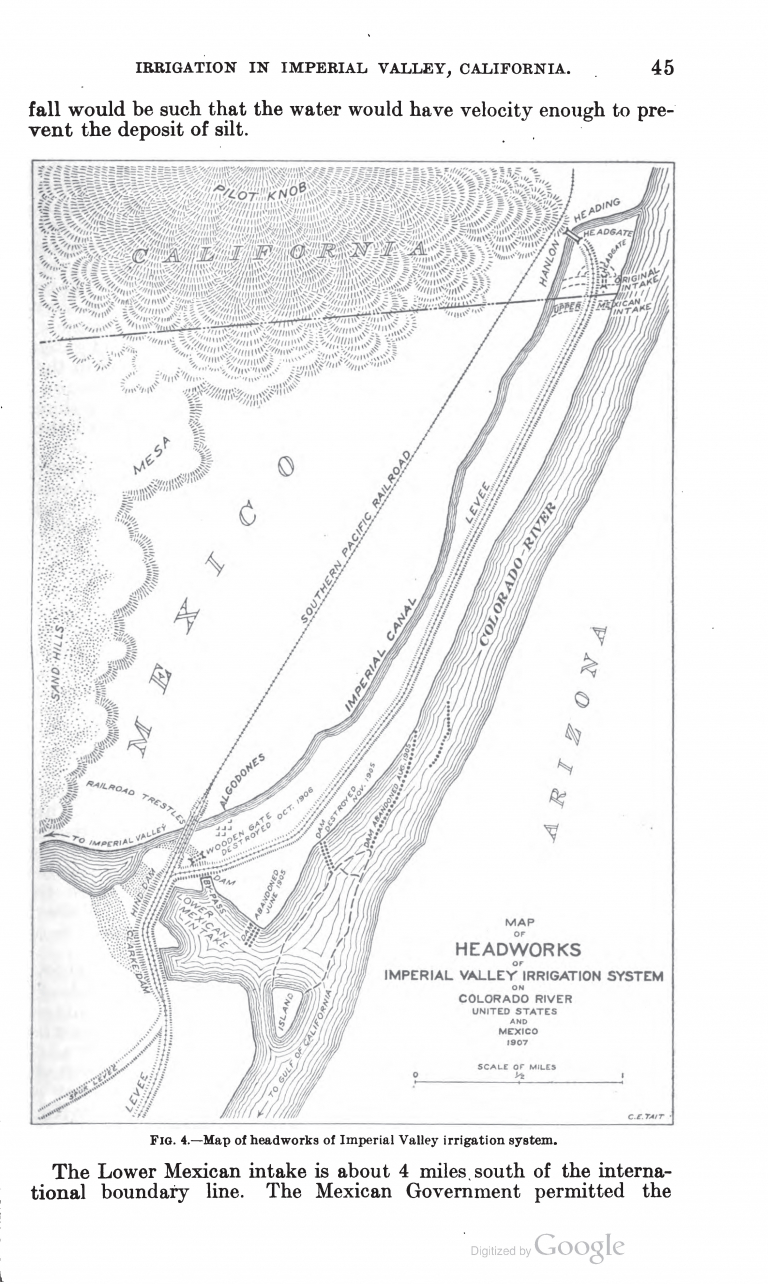 Lower Mexican Heading Map - 1907 - Life of the Salton Sea